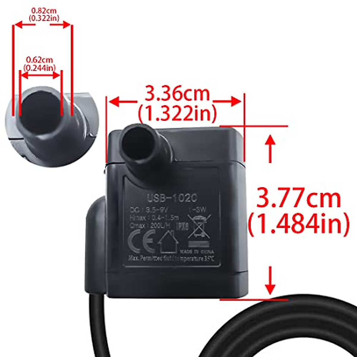 Gikfun 3.5-9V USB Mini Submersible Water Pump Replacement Pump for Aquariums, Fish Tank EK1527