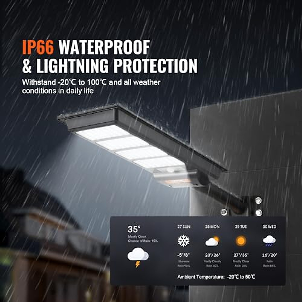 VEVOR 400W Solar Street Light, LED Solar Flood Lights Outdoor 40000lm with Infrared Remote Control, IP66 Waterproof Security Solar Motion Sensor Lamp for Garden Yard Home Path Garage Parking Lot