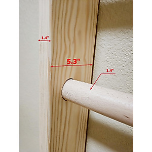 Dani Active Wall Bars with Dip Bars CM-01-220, 87 in Wooden Swedish Ladder Set: Adjustable Pull Up and Dip Bars for Training and Physical Therapy - Used in Homes, Gyms, Clinic, and Schools