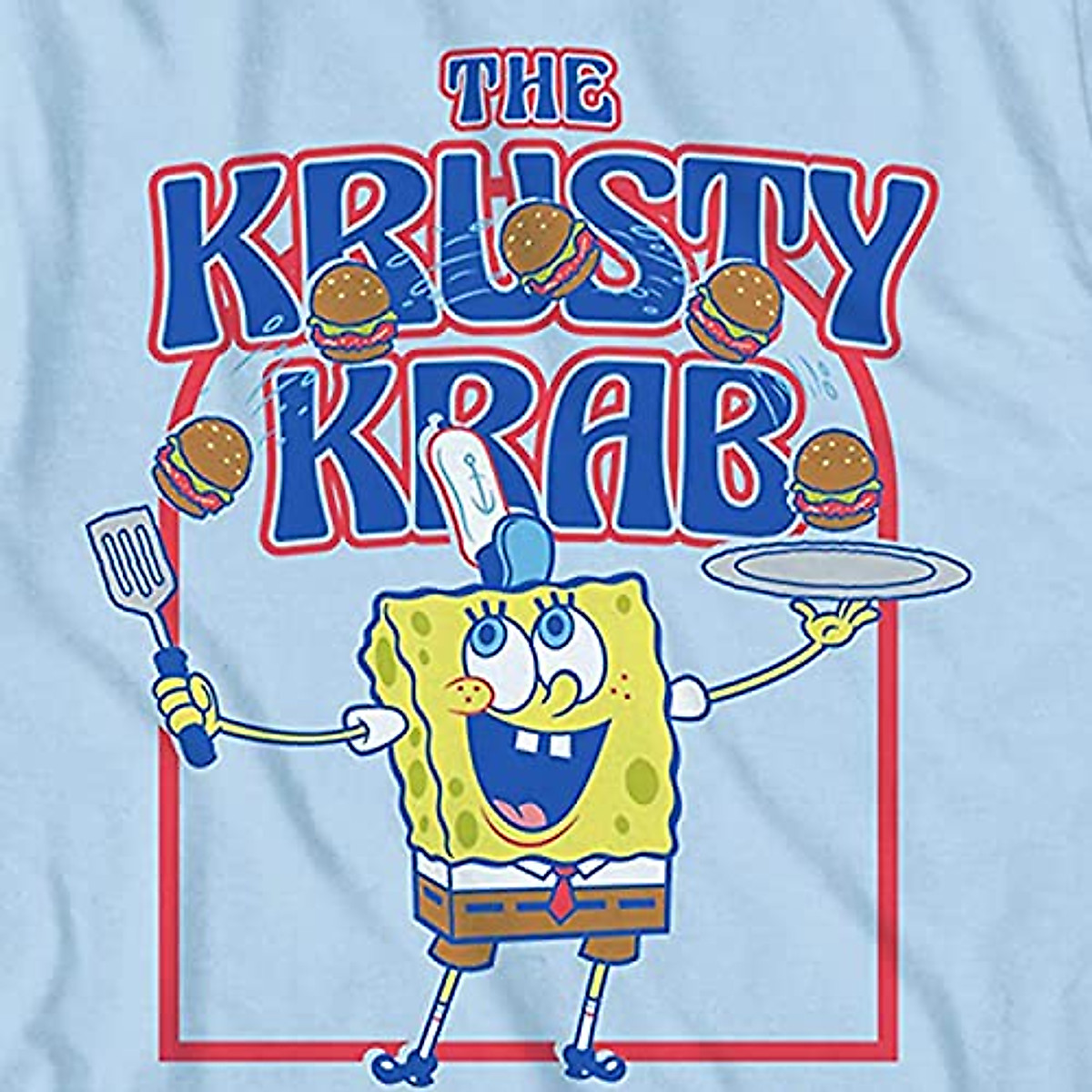 Spongebob Squarepants Mens' The Krusty Krab Come Spend Your Money T-Shirt, Small Light Blue