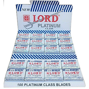 100 Lord Double Edge Safety Razor Blades Platinum Class by LORD RAZORS