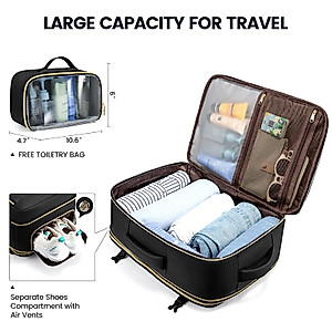 LOVEVOOK Travel Backpack,Carry On Backpack Flight Approved with Toiletry Bag,Expandable Large Laptop Backpack Women Waterproof Backpack Fit 18Inch with USB Charging Port Shoes Compartment