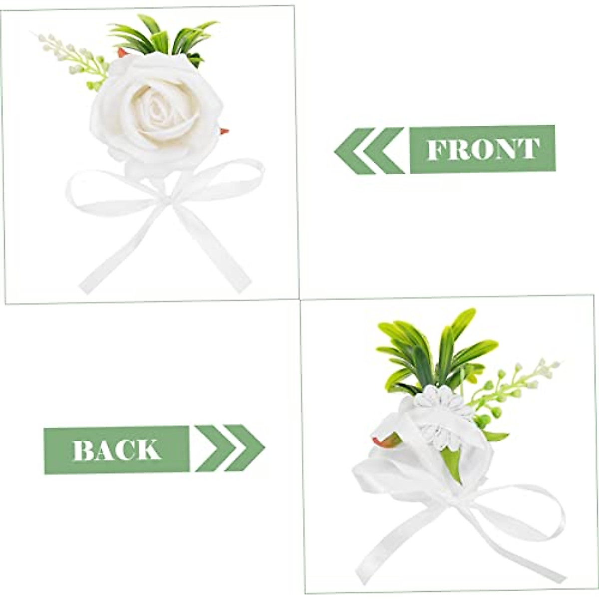 Garneck Wrist Flower Wedding Decor Wrist Corsage Bridesmaid Bracelets Corsage Wristlet Band Bridesmaid Wrist Chains Wrist Corsage Flowers Wedding Dress Plastic Decorative Flower White