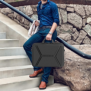 DOMISO 17 Inch Business Laptop Briefcase Water-Repellent Shockproof Protective Messenger Shoulder Bag Travel Bag Compatible with 17"-17.3" Notebooks/Dell/Acer/HP/MSI/ASUS, Black