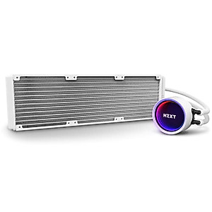NZXT Kraken X73 RGB 360mm - RL-KRX73-RW - AIO RGB CPU Liquid Cooler - Rotating Infinity Mirror Design - Powered by CAM V4 - RGB Connector - AER RGB V2 120mm Radiator Fans (3 Included) - White