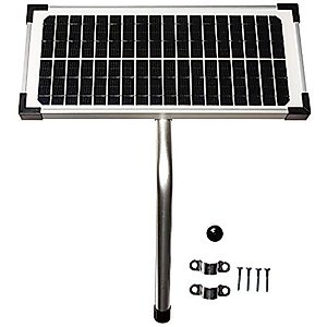 10 Watt Solar Panel Kit (FM123) for Mighty Mule Automatic Gate Openers,Black Cell