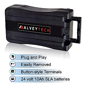 AlveyTech 24 Volt 10 Ah Rack Mount Battery Pack for Currie eZip and IZIP Electric Power Bike - Compatible with Other eBike, Bicycle, Bikes, and Scooter Replacement Parts, x2 AGM SLA 12V 10A Batteries