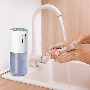 Soap Dispenser, Automatic Hand Soap Dispenser Sprayer Touchless Foam Liquid Soap Dispenser Rechargeable Bathroom Countertop Soap Pump for Bathroom Kitchen 13.5oz Liquid Hand Soap Jar Container