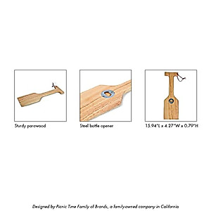 PICNIC TIME NFL Green Bay Packers Hardwood BBQ Grill Scraper with Bottle Opener, (Parawood)