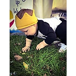 LDDCX Baby Birthday Party Crown Headband Hat, Knitted Hat Warm Beanie Cap.(LDZ28) (Yellow)