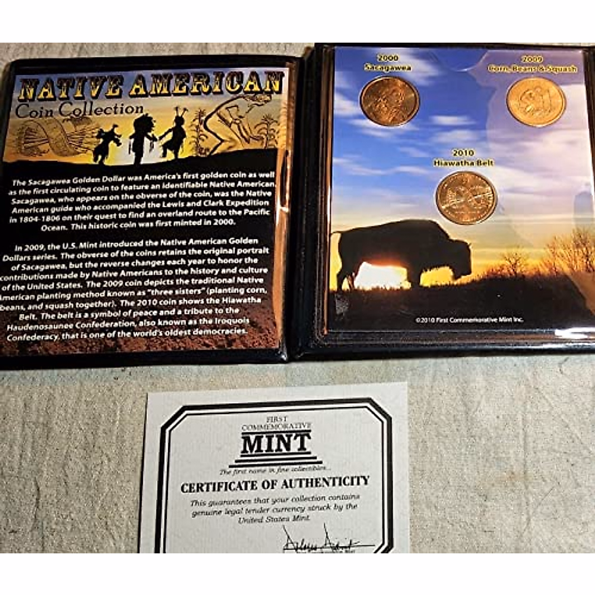 2000 P FIRST YEARS of ISSUE! 2000-2010 NATIVE AMERICAN $1 COIN COLLECTION in POSH HOLDER w HISTORY/CoA! GREAT GIFT! $1 Seller Perfect Uncirculated