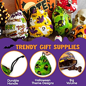 JOYIN 60 Halloween Drawstring Goody Treats Bags for Kids Halloween Trick or Treat Party Favor Supplies, Classroom Candy Goodie Bags