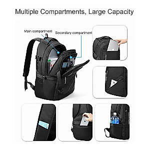 King'sGuard Laptop Backpack,Business Water Resistant Laptop bag Backpack with USB Charging Port Gift for Men Fits 16 inch Laptop (16inch)