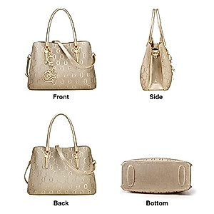 FOXLOVER Small Cow Leather Handbags for Women Shoulder Bag Monogram Designer Tote Bag Top-Handle Satchel Purse