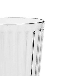 AmazonCommercial Drinking Glasses, Fluted Highball - Set of 8, Clear, 13 oz, 3.27x5.67 in