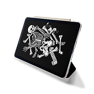 Halloween Skeleton Bones Skull Pattern Case Compatible with All Generations iPad Air Pro Mini 5 6 11 inch 12.9 10.9 10.2 9.7 7.9 Plastic Fabric Cover Slim Smart Stand SN517 (8.3" Mini 6th gen)