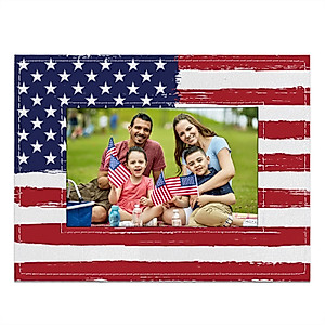 PETCEE American Flag Picture Frame Independence Day Wooden Photo Frame 4th of July Picture Frame Veterans Day Gift American Star Patriotic Desktop Decoration Christmas Memories Day Gift Supplies