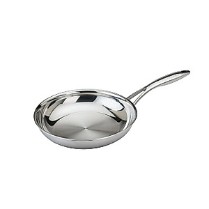 Black Cube Stainless Steel 9.5-inch Frying Pan, 3 Ply Professional Grade Steel Skillet, Sliver, Dishwasher Safe