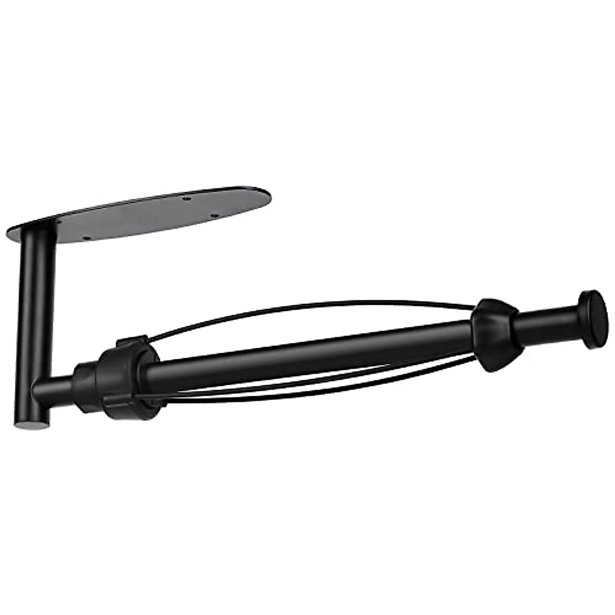 Paper Towel Holder,Under Cabinet Paper Towel Holder for Kitchen with Damping Effect,Single Hand Operable Adhesive or Drilled Wall Mount Black Hanging Paper Towel Roll Rack Holder for Bathroom