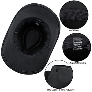 Utaly Womens Felt Western Cowboy Hats for Men Wide Brim Cowgirl Fedoras Hat with Belt Buckle