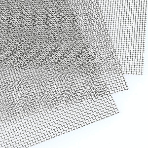 TIMESETL 3 Pcs Stainless Steel Woven Wire 8 Mesh - 12" x 8"(30x21cm) Garden Fence BBQ Wire Mesh Window Screen Mesh