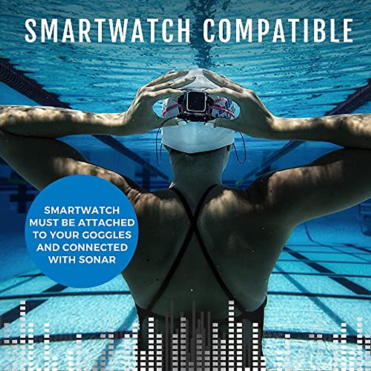 H2O Audio Sonar PRO Underwater Streaming Music (Playlist+) Waterproof Bluetooth Bone Conduction Headphones with MP3 Player - Wireless, Open Ear Waterproof Headset for Swimming, Underwater Activities