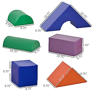 Soozier Foam Climbing Blocks for Toddlers, 11-Piece Baby Soft Foam Play Set, Climb and Crawl Activity Playset Building Blocks for Aged 1-3 Years Old Boys & Girls, Assorted