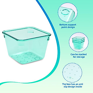 25 PCS Plastic Drawer Organizers Set, 4-Size Bathroom & Vanity Drawer Organizer Trays, Storage Bins for Makeup, Bedroom, Kitchen Gadgets Utensils & Office (Green)