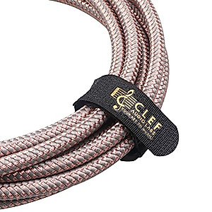 Clef Audio Labs XLR Cable - 1 Foot mic Cord, Male to Female Connections for Microphone and Audio Interface, Gray/Copper Braided Flexible Jacket, Silver Zinc Alloy Shell, Gold Plated 3-Pin Connectors