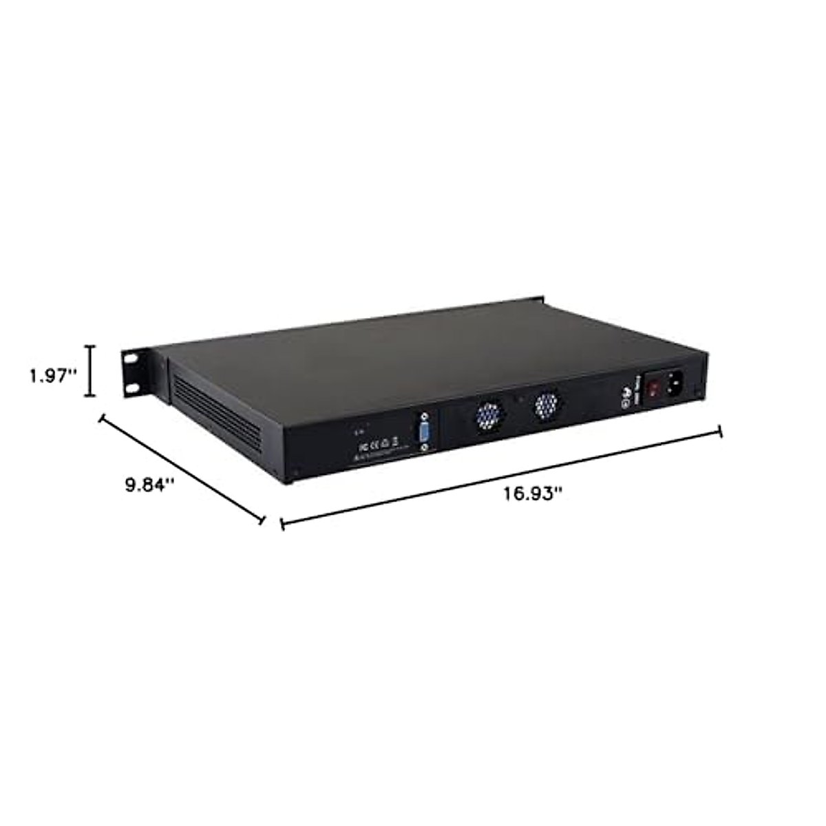 1U Rackmount Firewall Hardware, VPN, Network Security Appliance, Router PC, Intel Atom D525, RS02, 4 x Intel Gigabit LAN/2USB/COM/VGA/Fan,(4G RAM/32G SSD)