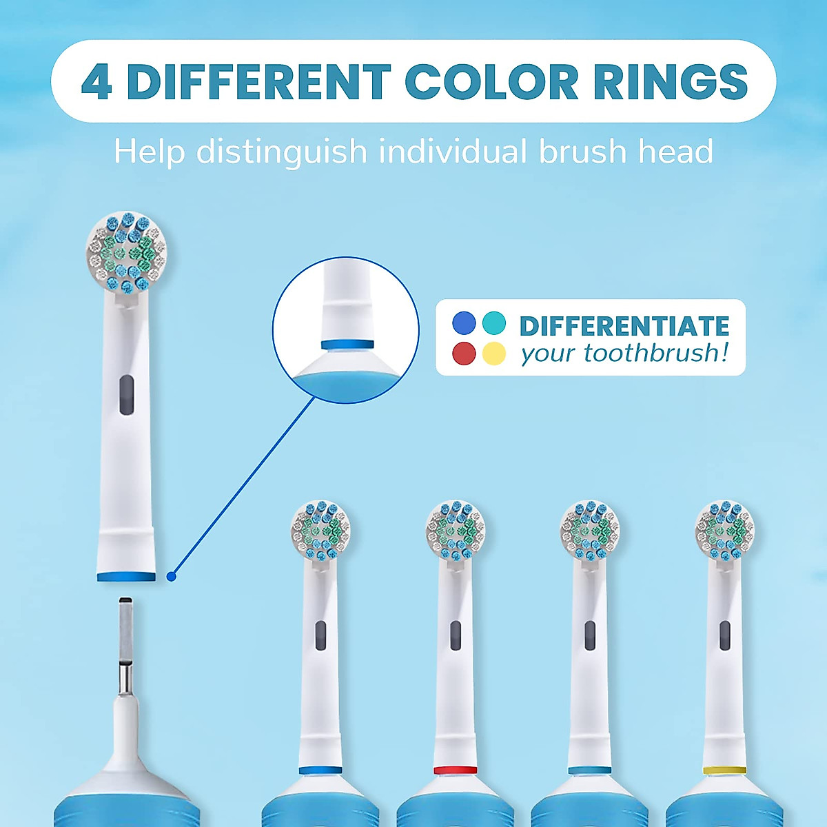 GENKENT 16 Pcs Replacement Toothbrush Heads Compatible with Oral B Braun, Electric Toothbrush Brush Heads Refills for Oral-B Action Pro 500/750/1000/1500/3000/3757/5000/7000/7500/8000