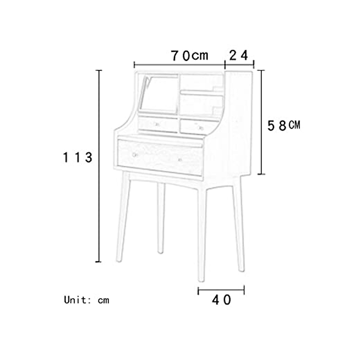 ZHIVIQ Vanity Set with 4 Drawers, Storage Shelf, Bedroom Bathroom Dressing Makeup Table Girls Women