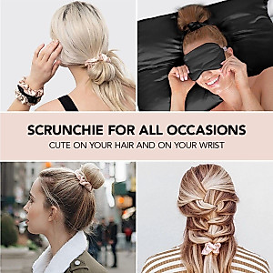 Kitsch Matte Scrunchies for Women - Hair Ties for Thick, Thin or Girls' Hair | Soft, Cute 5pc Set (Blush/Mauve)