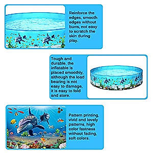 Chanarily 60"*10" Kiddie Swimming Pool, Deep Sea Blue Pool for Kids, Pool for Adults, Toddlers, Summer Funny Pools for Backyard, Garden, Travel(Oval)
