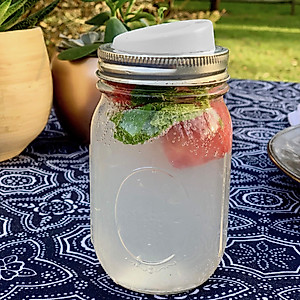 Jarware Translucent 82670 Regular Mouth Drink Lid, Set of 4, Without Straws