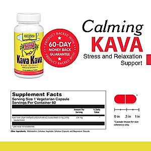 Natural Balance Kava Kava Root Extract, 70mg Kavalactones, 60 Vegetarian Capsules