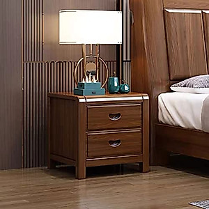 FFNUM Bedside Table Wood Bedside Cabinet Storage Cabinet Living Room Bedroom New Chinese Style Bedside Storage Drawer Small Cabinet Night Stand