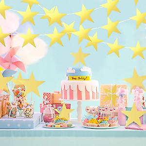 46 PCS Glitter 11 Inch Large Gold Five Star Cutouts Double Printed Paper Star Decorations Star Confetti Cutouts Cardboard Stars for Bulletin Board Stars Accents Classroom Wall Party Decoration