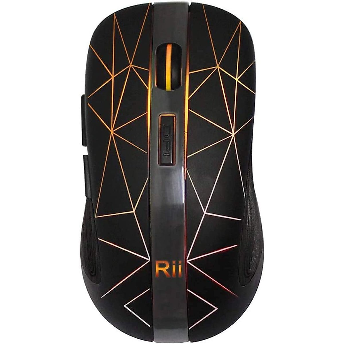 Rii RM200 2.4G Wireless Mouse with USB Nano Receiver, 5 Buttons Rechargeable Mouse,Colorful Backlit RGB Gaming Mouse for Notebook,PC,Computer-Black