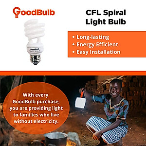 GoodBulb 13-Watt Compact Fluorescent Bulb - 2700K Warm White Color - Ultra Mini Spiral CFL Light Bulbs - E26 Medium Base (Pack of 2 Bulbs)