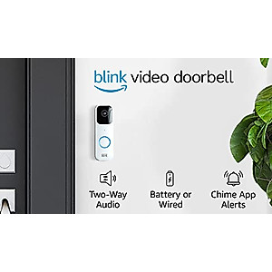 Blink Video Doorbell (White) + Mini Camera (Black) | Two-Way Audio, HD Video, Motion and Chime Alerts | Works with Alexa