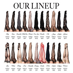 Kix'ies Thigh Highs | Thigh High Womens Stockings with No Slip Grip Stay Ups Thigh Bands | Womens Thigh High Stockings | Sexy Thigh High Stockings & Lingerie for Women (Dana Lynn Black | 1303D)