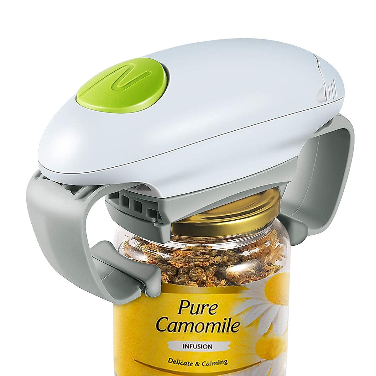 Higher Torque and One Touch Electric Jar Opener Easy Remove Almost Size Lid with Auto-Off, Powerful Bottle Opener for Arthritic Hands, Automatic Jar Opener for Weak Hands and Seniors (White)