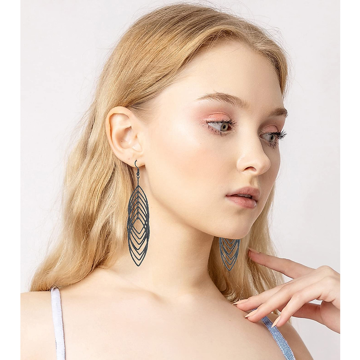 16 Pairs Drop Dangle earrings for Women Fashion Jewelry Dangly Wholesale Earrings Vintage Boho Bohemian Earrings Set(black)