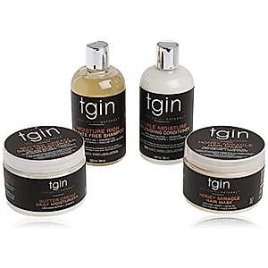 tgin Moist Collection for Natural, Dry, Curly Hair - Type 3c and 4c Hair - Gift Set - Paraben & Sulfate Free