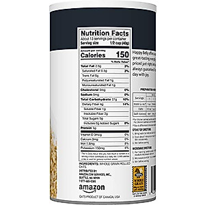 Amazon Brand - Happy Belly Quick Cook Oats, 1.12 Pound (Pack of 1)