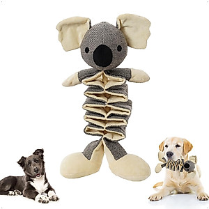 Dog Toys Soft Squeaky Durable Interactive Dog Chew Toys Stuffed Dog Toys Stimulates Puppy Teething Plush Animal Active Chewing Outdoor Reduce Boredom Squeaky Plush Durable Pet Interactive Koala