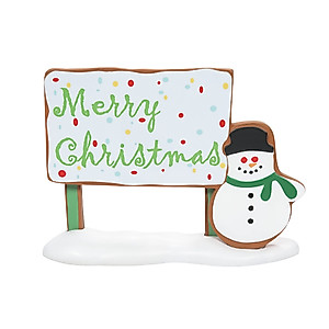 Department 56 Accessories for Village Collections Gingerbread Christmas Billboard Figurine, 3.5 Inch, Multicolor
