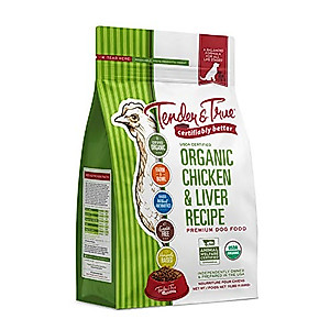 Tender & True Organic Chicken & Liver Recipe Dog Food, 11 lb