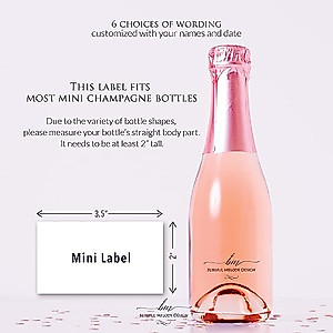 Birthday - Custom Pink Rose Gold Glitter (Not Real Foil) Mini Champagne Bottle Label, Personalized Waterproof Mini Wine Bottle Sticker for Birthday Celebration Party